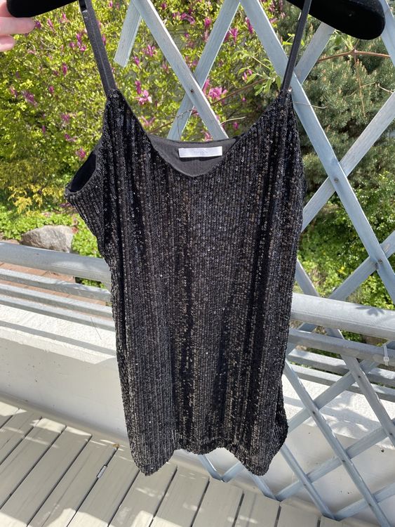 BOSS Pailletten Glitzer Top schwarz, Gr. L (Neu (gemäss Beschreibung ...