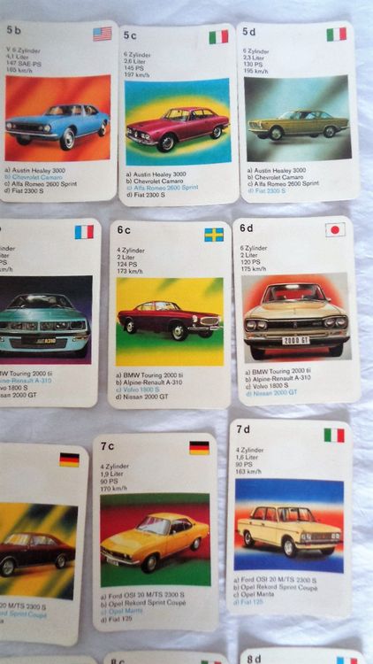 Auto Quartett 60er Jahre / 32 Karten ohne Deckblatt (Gebraucht) in ...