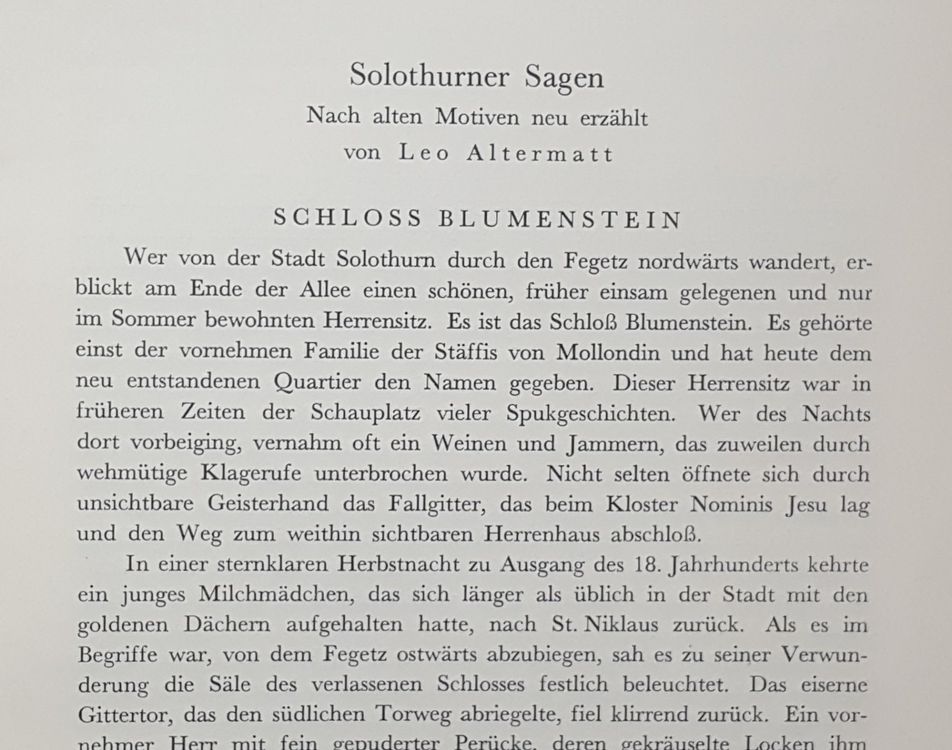 Solothurner Sagen, nach alten Motiven neu erzählt von Leo A. (Gebraucht) in Bern für CHF 3.9 ...
