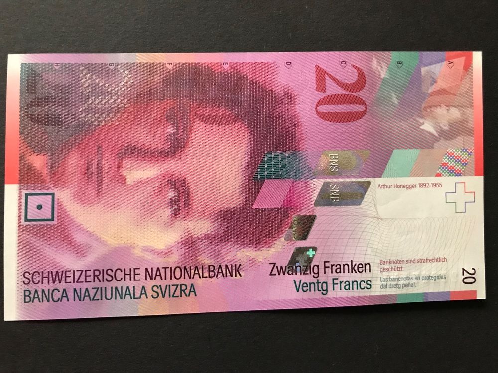 20-Franken-Note der 8. Banknotenserie (Neu (gemäss Beschreibung)) in ...