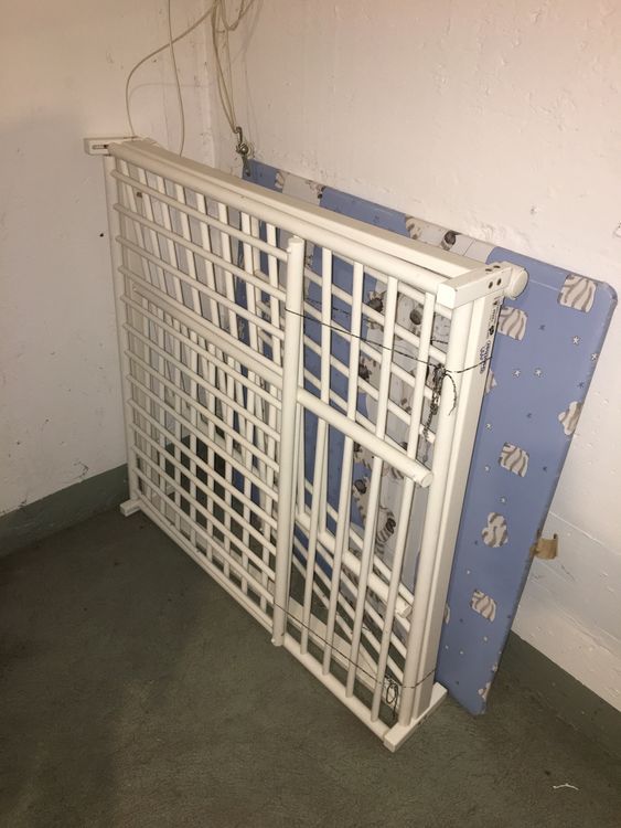 Geuther Laufgitter Holz weiss klappbar, wooden playpen white (Gebraucht ...