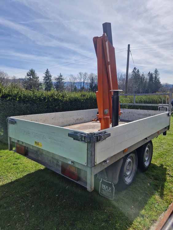 ANHANGER 2700KG mit Kran HIAB (Gebraucht) in St. Ursen für CHF 1706 – nur Abholung auf Ricardo ...