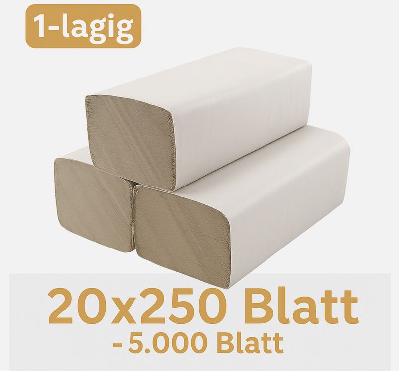 Papierhandtücher 5000 Blatt in Grau Küchentücher 25x23 (Neu und ...