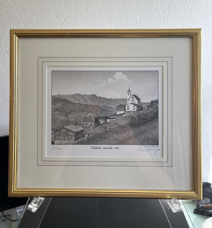 "SURCUOLM, Neukirch, Surselva"- Originalgrafik von Paul Wyss (Neu (gemäss Beschreibung)) in ...