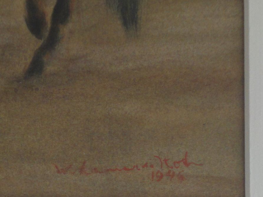 Lamers Waltraud A. 1908-1992 "Pferde am Wasser"- Aquarell (Neu (gemäss ...