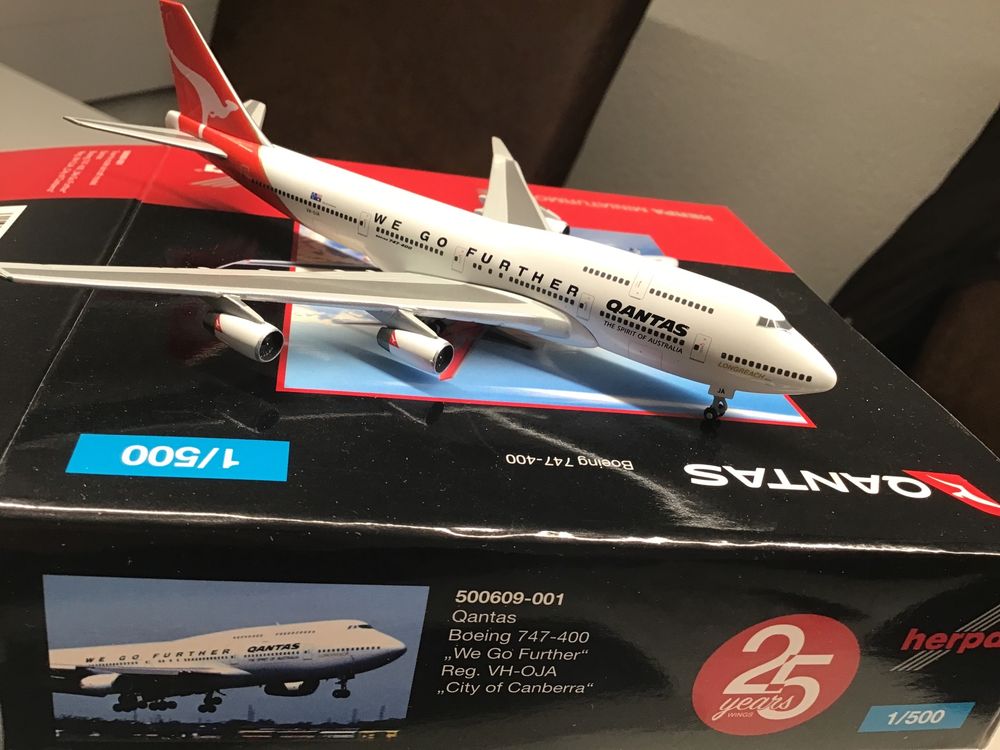 Qantas Boeing 747-400 Modell 1:500 Herpa Top Zustand! | Kaufen auf Ricardo