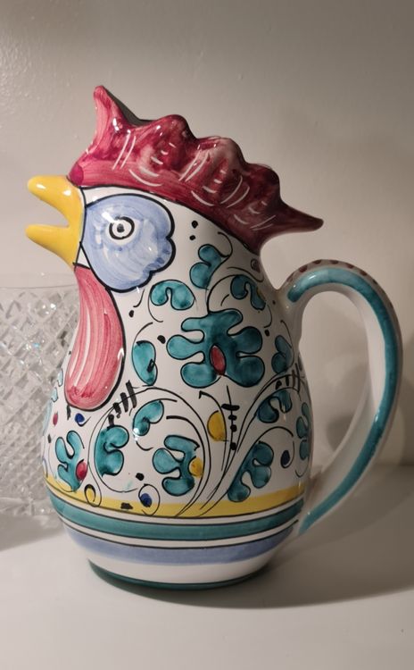 Pichet Cruche Coq Arabesco Santucci Ceramiche Deruta Vintage | Kaufen auf Ricardo