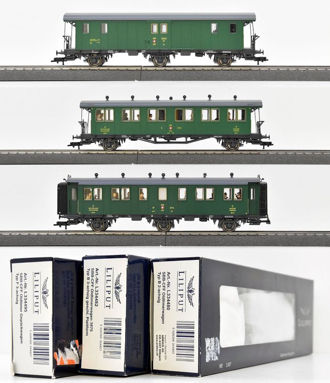 Liliput 3x Oldtimer-Personenwagen SBB H0 GS mit OVP (Gebraucht) in St. Gallen für CHF 105 – mit ...