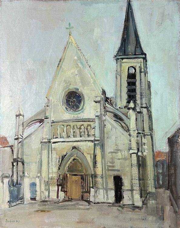Rudolf Zender. Kirche, 1949. Öl auf Leinwand, Frankreich | Kaufen auf Ricardo