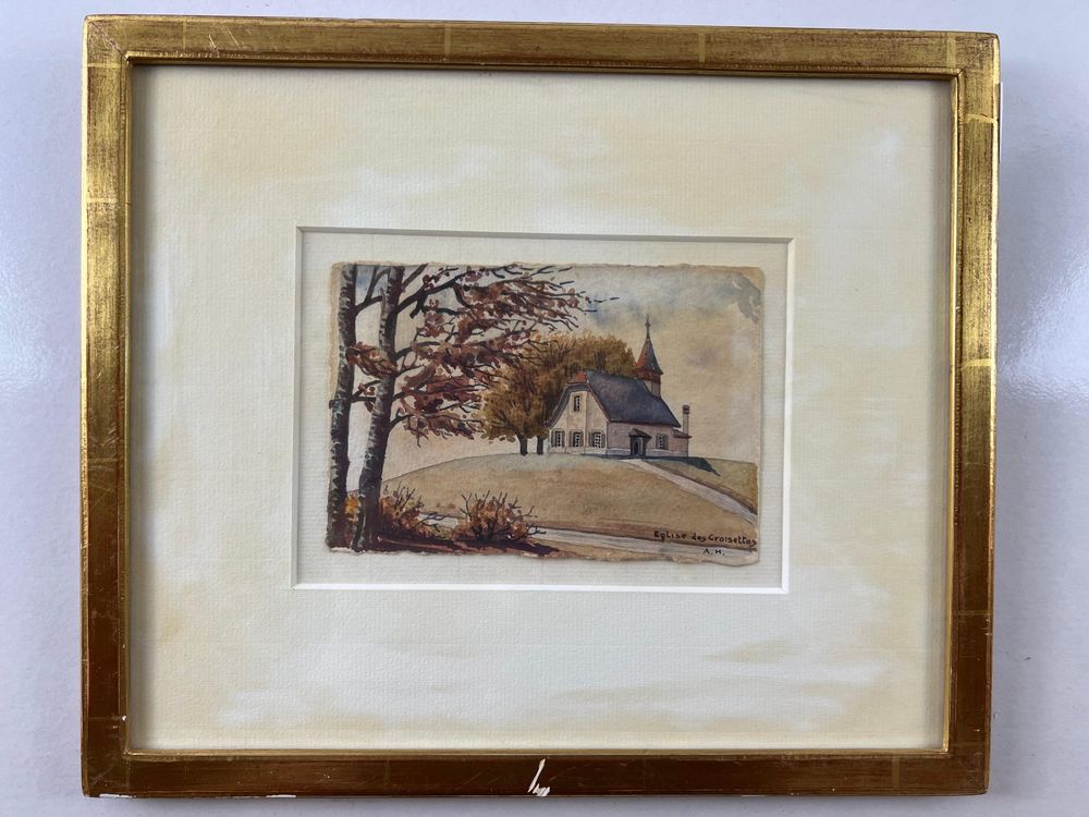 Echtgoldrahmen Sehr Alte Landschaft Aquarell Signiert. (Gebraucht) in Neuhausen am Rheinfall für ...