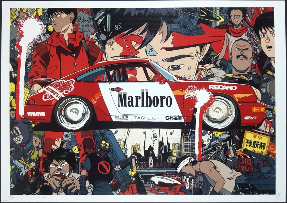 Death NYC Ltd Graffiti Pop Art Druck "Jap. Anime Porsche 911 | Kaufen ...