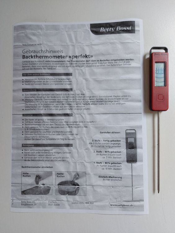 Backthermometer von Betty Bossi (Gebraucht) in Eschenbach SG für CHF 12 ...