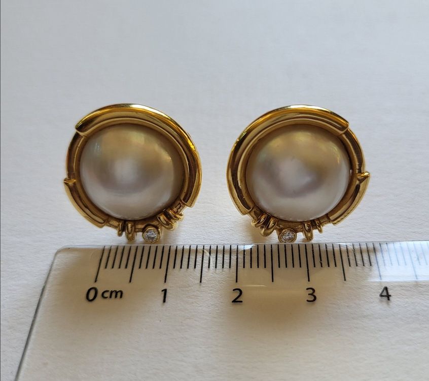 18 Karat 750 Gold Perlen Ohrclips Mit Brillanten (Gebraucht) in Wald ZH für CHF 980 – mit ...