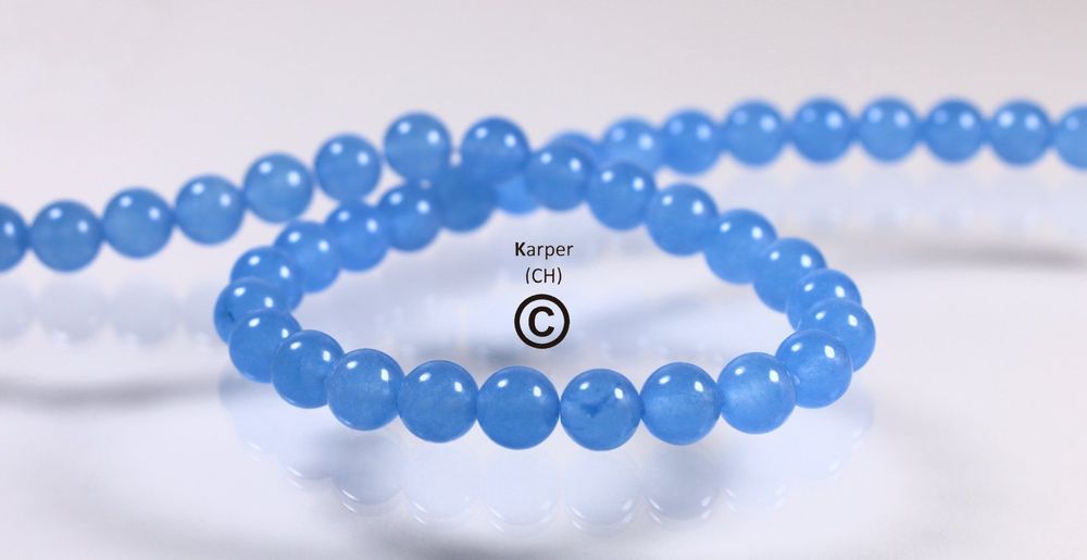 Jade Strang, blau / Rang Jade, bleue, 8 - 8.5 mm | Kaufen auf Ricardo