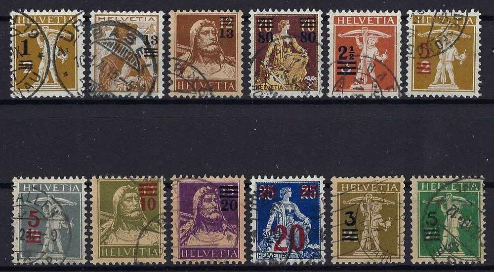 1915-1930 Serie mit neuem Wertaufdruck gest. (Gebraucht) in Hitzkirch ...