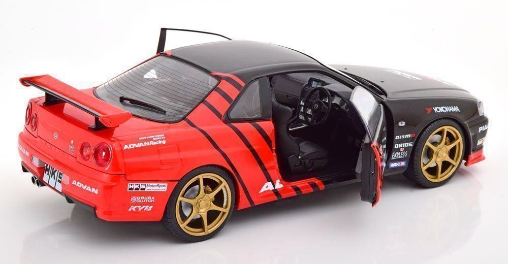 Nissan Skyline GT-R R34 Advan Drift 1999 RHD schwarz / rot / (Neu und ...