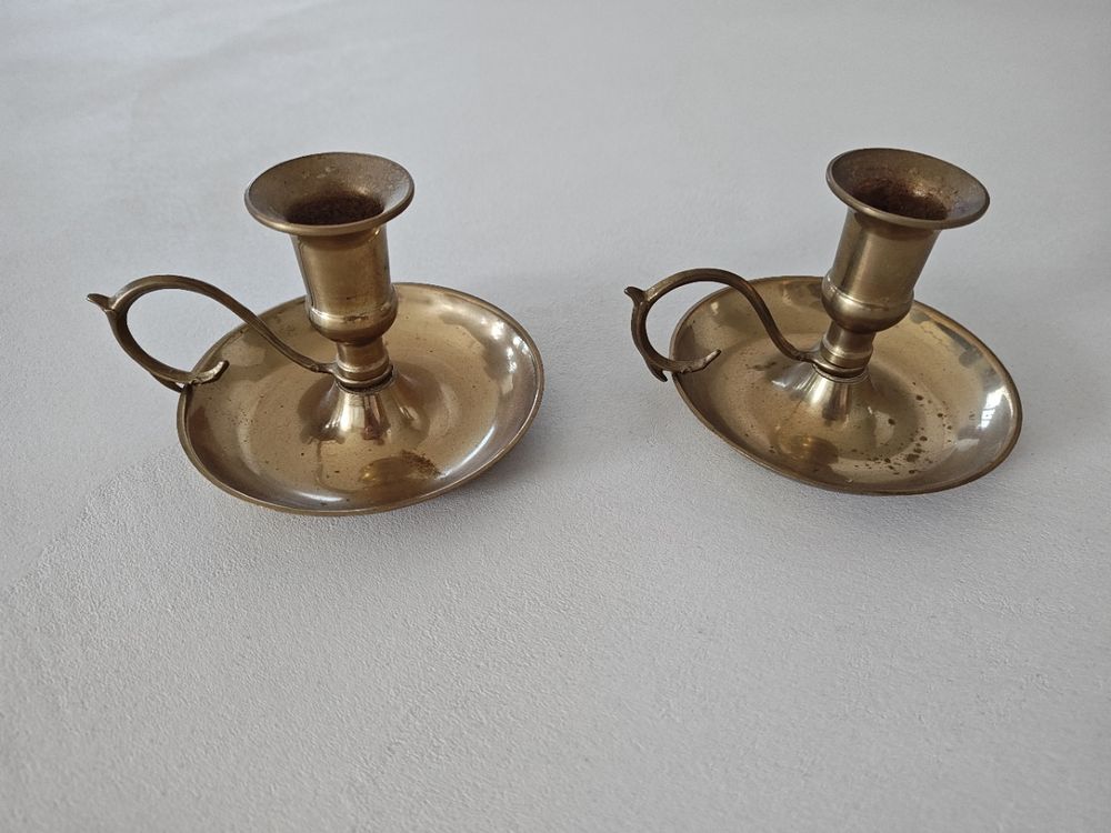 2x Kerzenständer Messing Kerzenhalter Vintage Deko Advent (Gebraucht) in Waltenschwil für CHF 25 ...