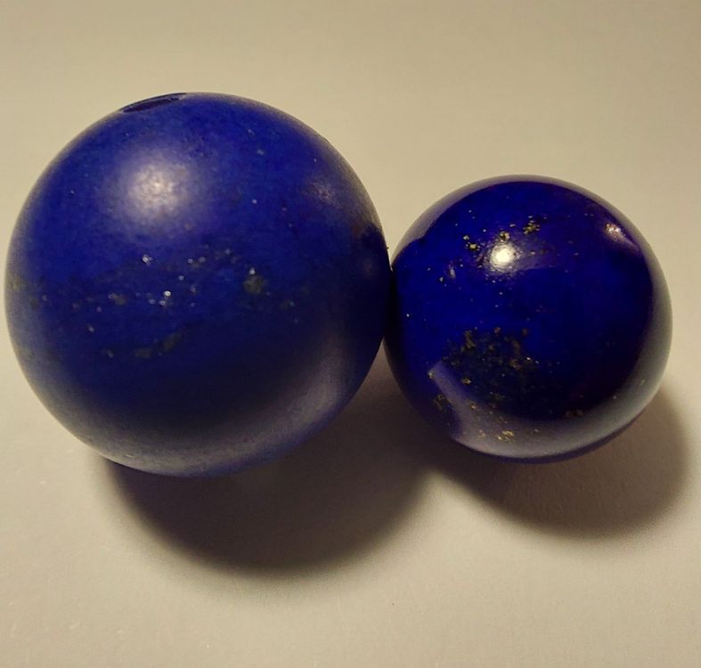 Lapis Lazuli Kugeln, 2 Stk., Edelstein-Design, Top Zustand (Neu (gemäss ...