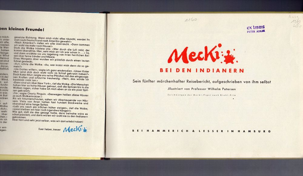 Mecki Bei den indianern hammerich & Lesser Hamburg 1960 (Gebraucht) in ...