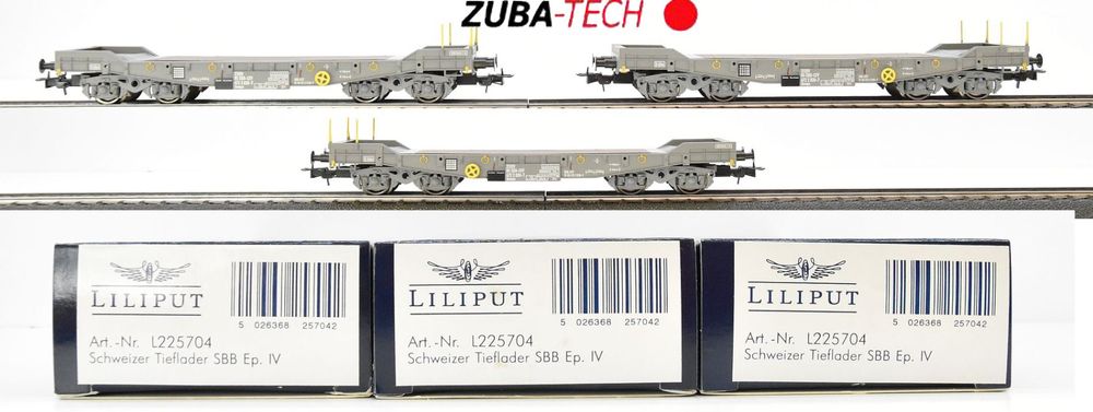 Liliput 3x L225704 Schweizer Tieflader SBB H0 GS mit OVP | Kaufen auf Ricardo