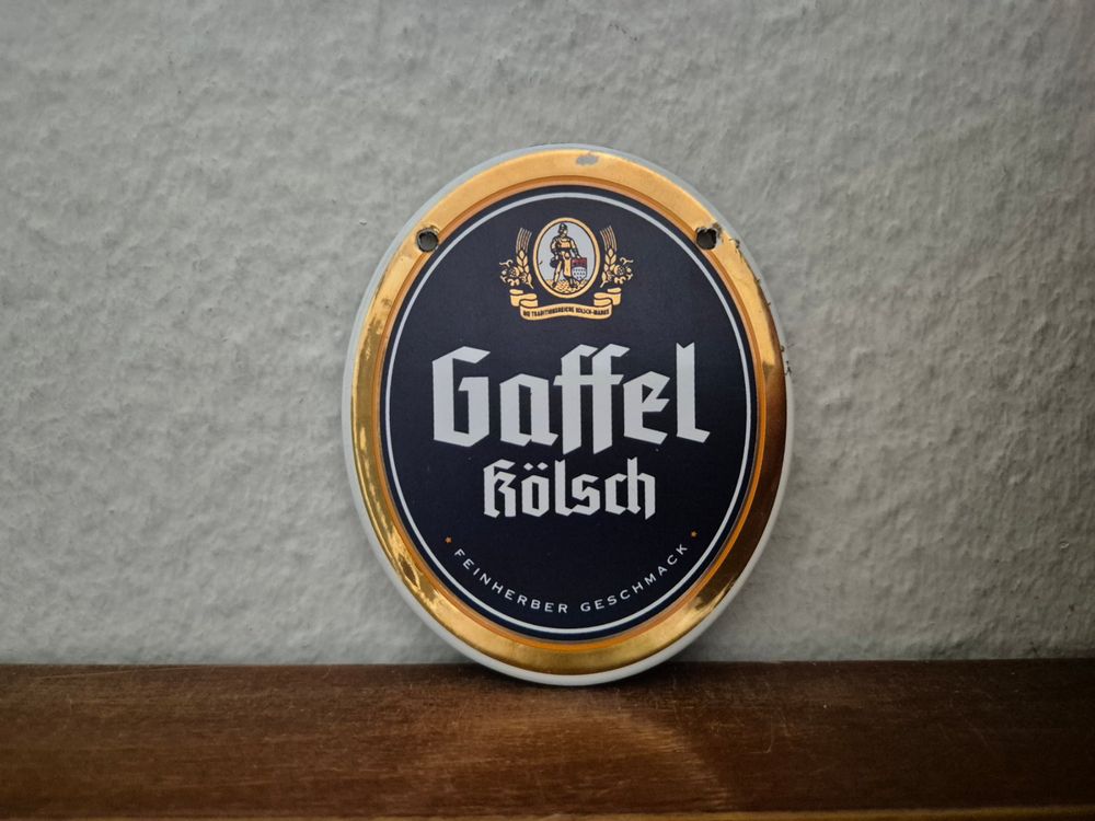 Emailschild Gaffel Kölsch Bier Logo Emaille Schild Reklame (Neu (gemäss ...