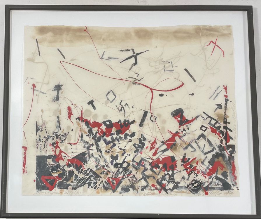 Abstrakte grosse Mischtechnik unleserlich Signiert (Gebraucht) in Root für CHF 70 – mit ...