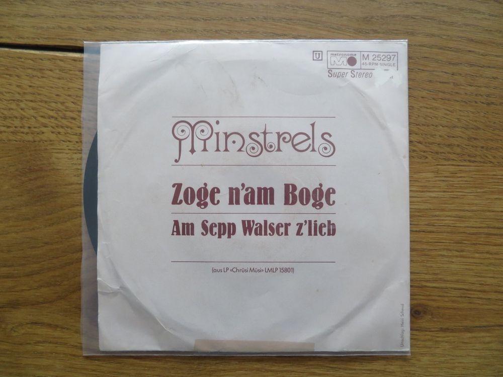 Minstrels - Zoge n'am Boge - Rare Single Schallplatte (Neu (gemäss ...