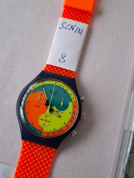 Rarität. SWATCH SCN 101 Signal Flag 1990 CHRONO (Neu und ...