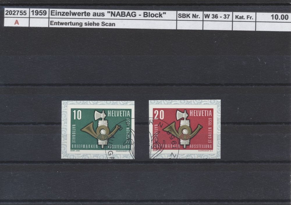 1959 Einzelwerte aus "NABAG - Block", ET - Stempel (Gebraucht) in ...