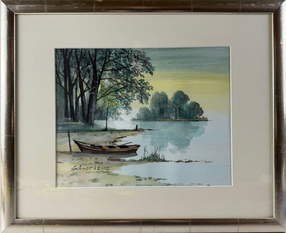 Wunderschönes Aquarell Gemälde "Boot am See" von Schori sign | Kaufen auf Ricardo