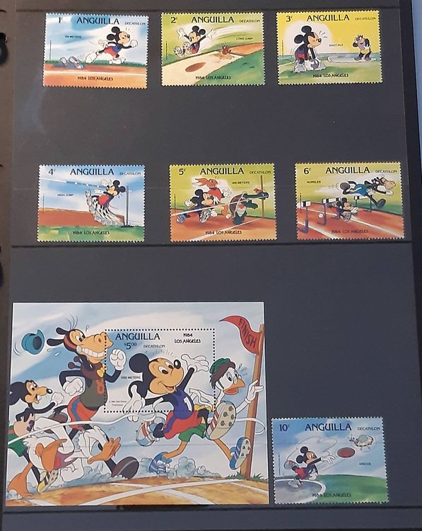DISNEY STAMP ANGUILLA LOS ANGELES OLYMPIC + S/S 1984 (Neu (gemäss ...