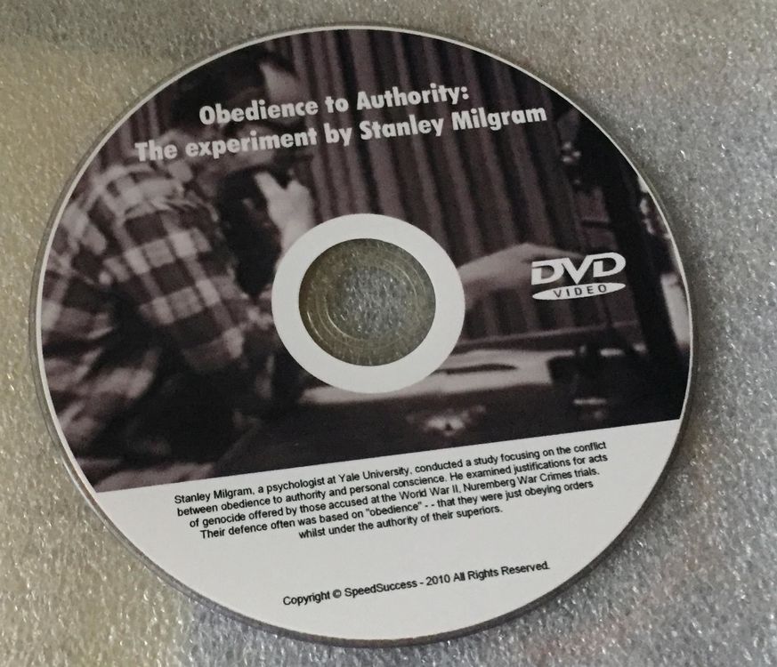 Stanley Milgram Experiment Obedience DVD (Gebraucht) in Genève für CHF ...