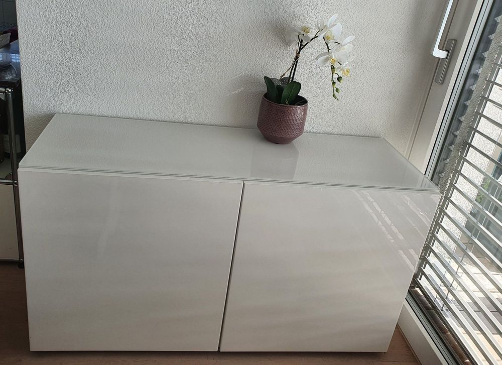Ikea Besta Sideboard Weiss Hochglanz