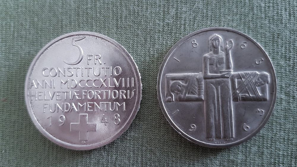 2x5 Franken Silber Gedenkmünzen 1948-1963 ab nur 1 Fr !!! | Kaufen auf Ricardo