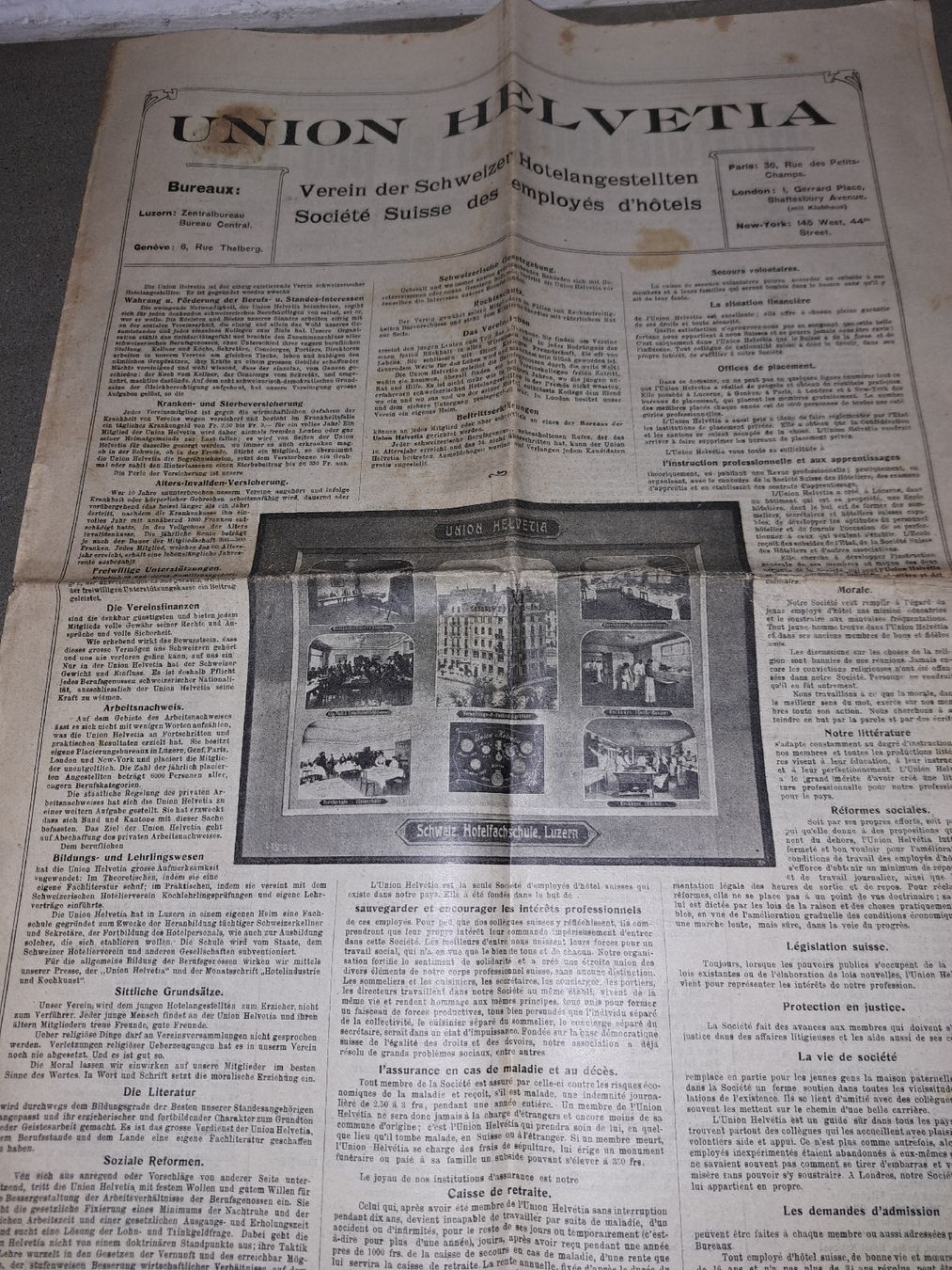 Union Helvetia Zeitung 1918, Gratulations-Tafel, Rarität! (Gebraucht ...