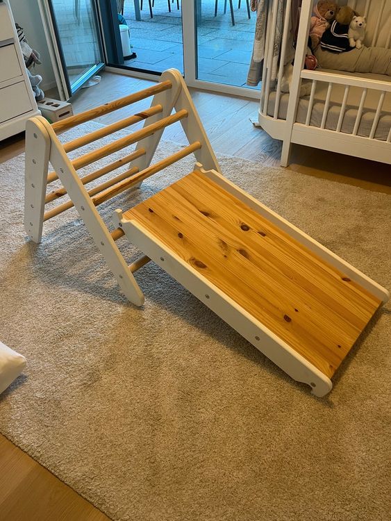 MEOWBABY Montessorri Pikler 60x61cm mit Rutsche 2in1 weis (Gebraucht ...