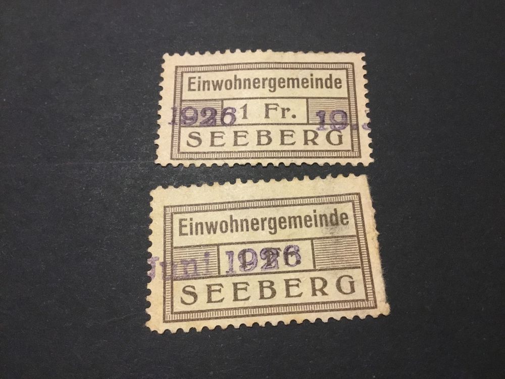 Fiskal Marken Gemeinde Seeberg 2 x gebraucht 1.- (Gebraucht) in Roggwil ...