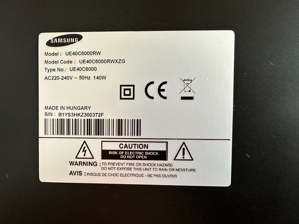 SAMSUNG 40 Zoll Fernseher UE40C6000RWXZG | Acheter sur Ricardo
