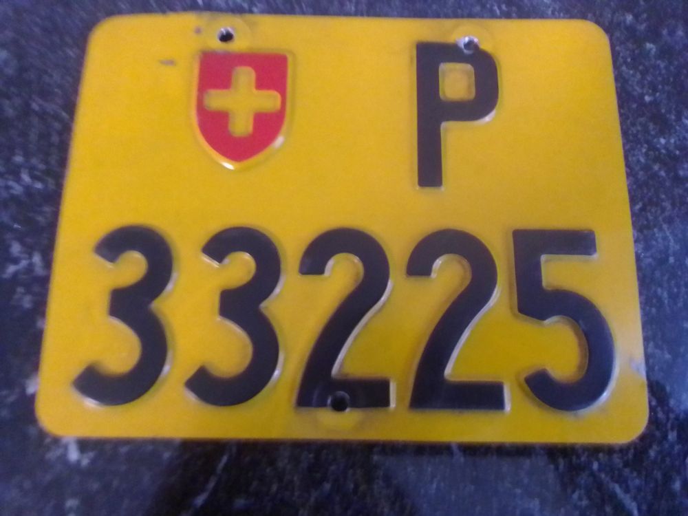 Aktion Nummernschild PTT Post Mofa 33225 ausrangiert | Kaufen auf Ricardo