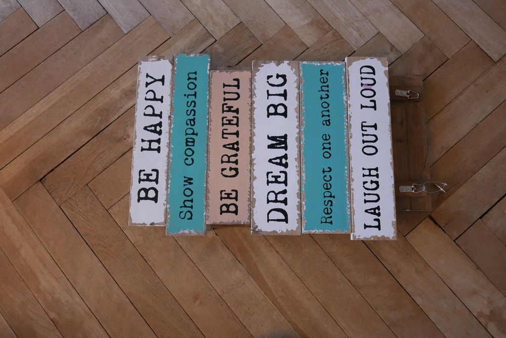 Wanddeko "family rules" vintage / shabby chic (Gebraucht) in ...