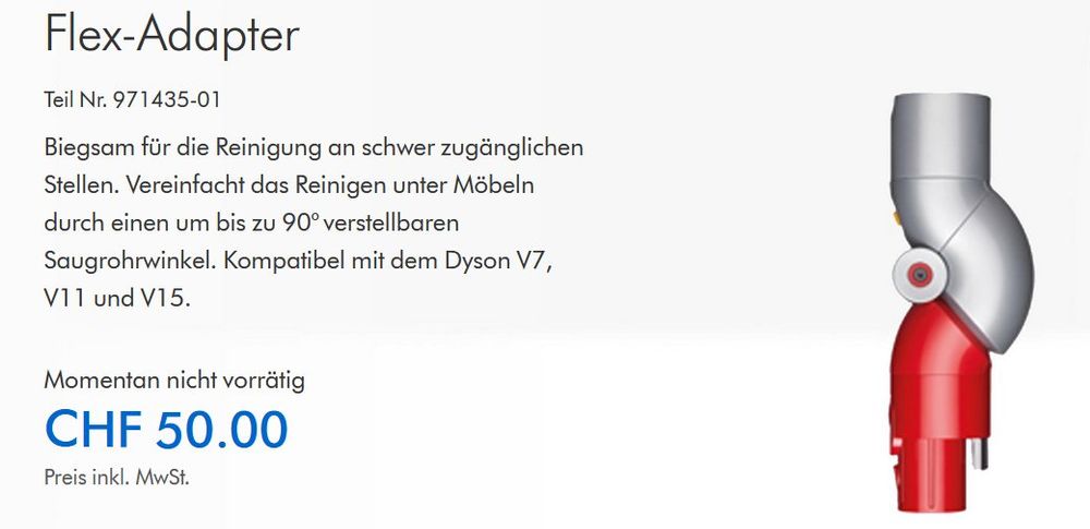 Dyson low reach adapter flex V7 V8 V10 V11 V15 971435-01 (Neu und ...