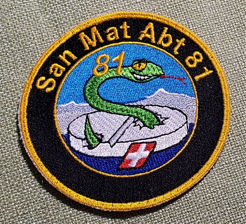 X076 - Patch Swiss Army Militär Armee San Mat Abt 81 (Gebraucht) in ...