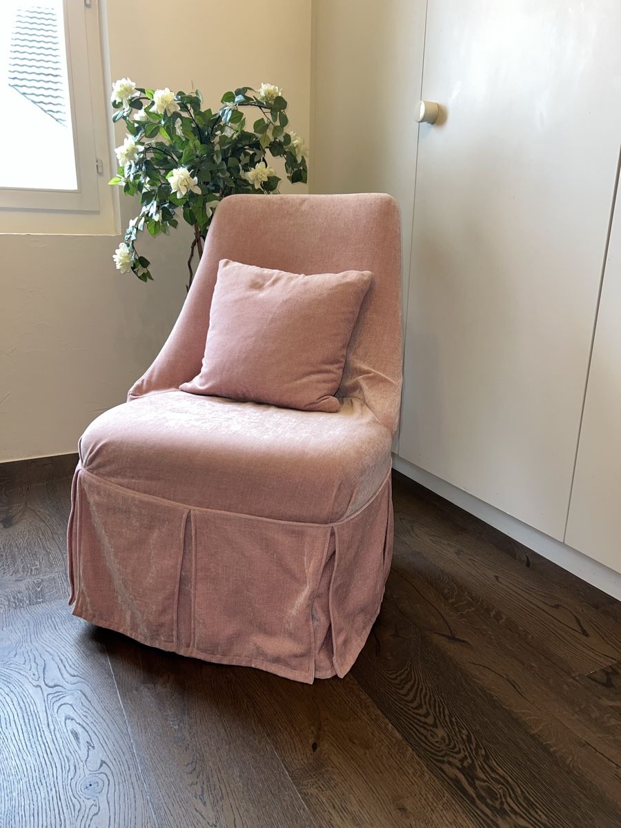 Polster-Sessel in Rosa mit neuem Überzug und Kissen - Top! (Gebraucht ...
