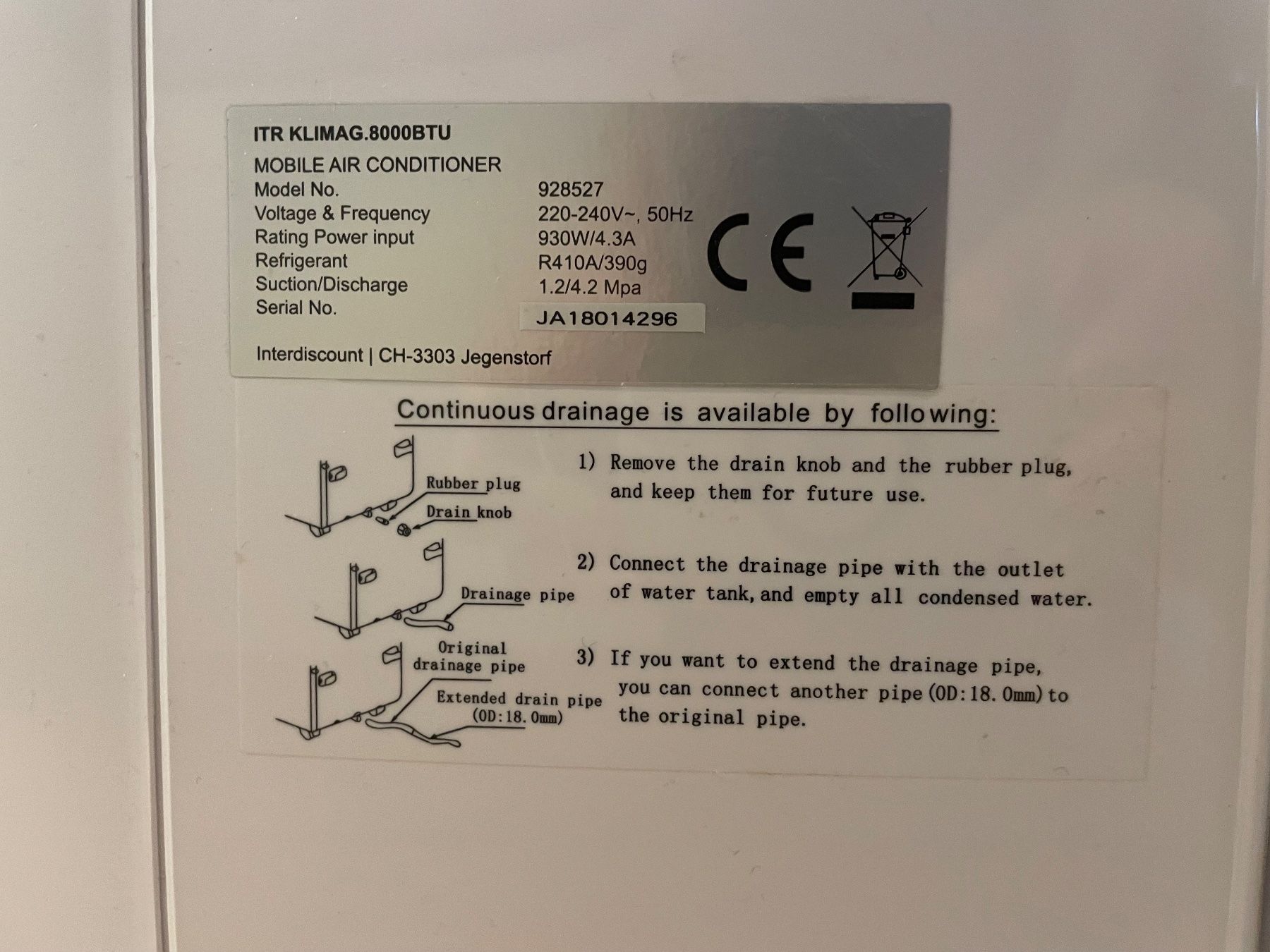 Intertronic Klimagerät mobile ITR KLIMAG.8000BTU (D'occasion) à Wangen ...