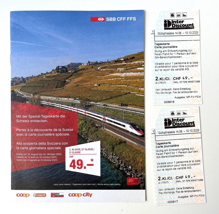 Day ticket / Tageskarte / Carte Journalière SBB CFF FFS (Neu (gemäss ...