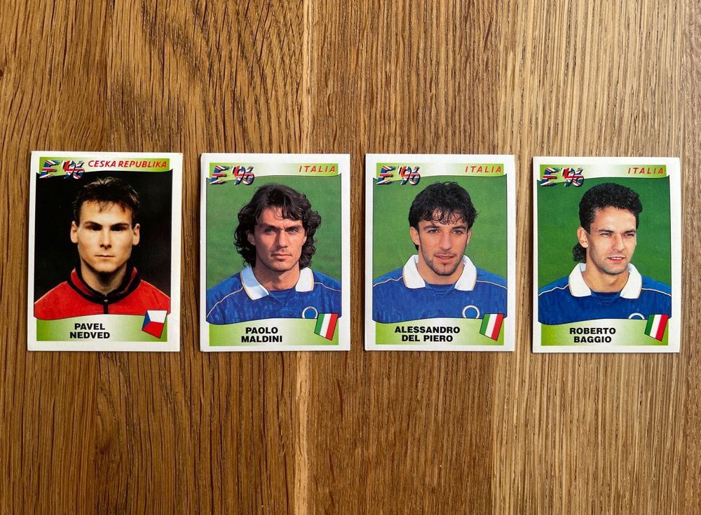 Panini Euro 96 England 1996 NEDVED MALDINI DEL PIERO BAGGIO (Gebraucht ...