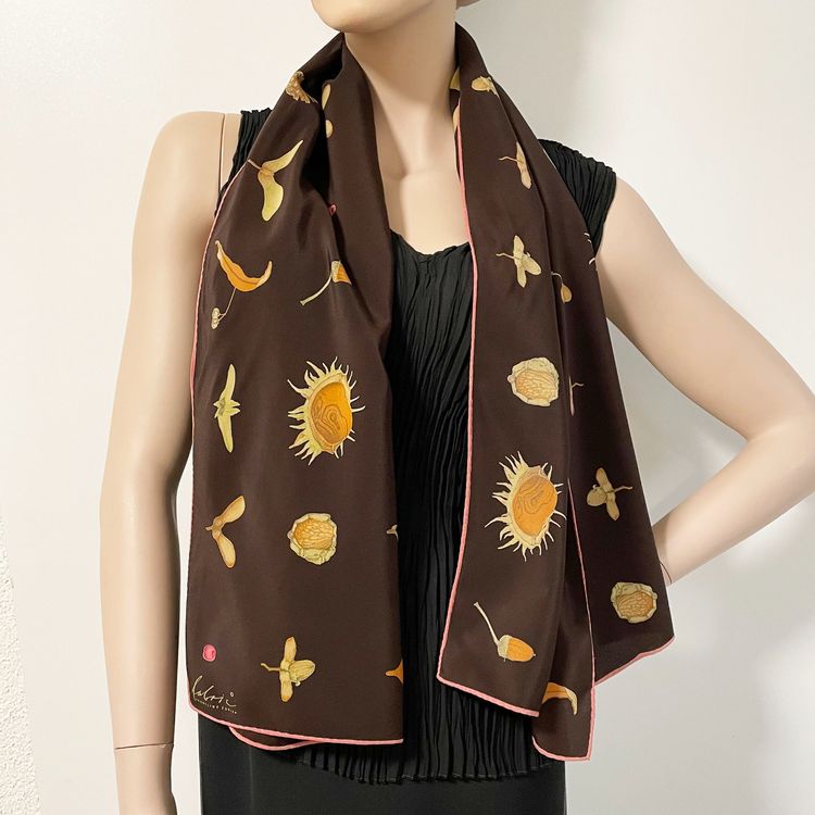 Schal Seide fabric frontline marron Waldsamen VINTAGE 200Os (Gebraucht ...