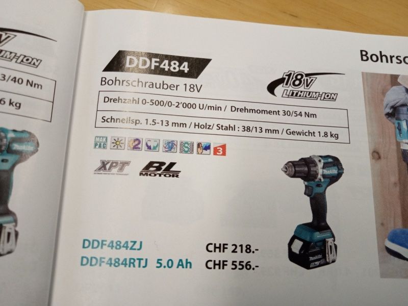 Makita DDF484 Akkuschrauber 18V, neu, (3115) (Neu (gemäss Beschreibung)) in Buhwil für CHF 108 ...