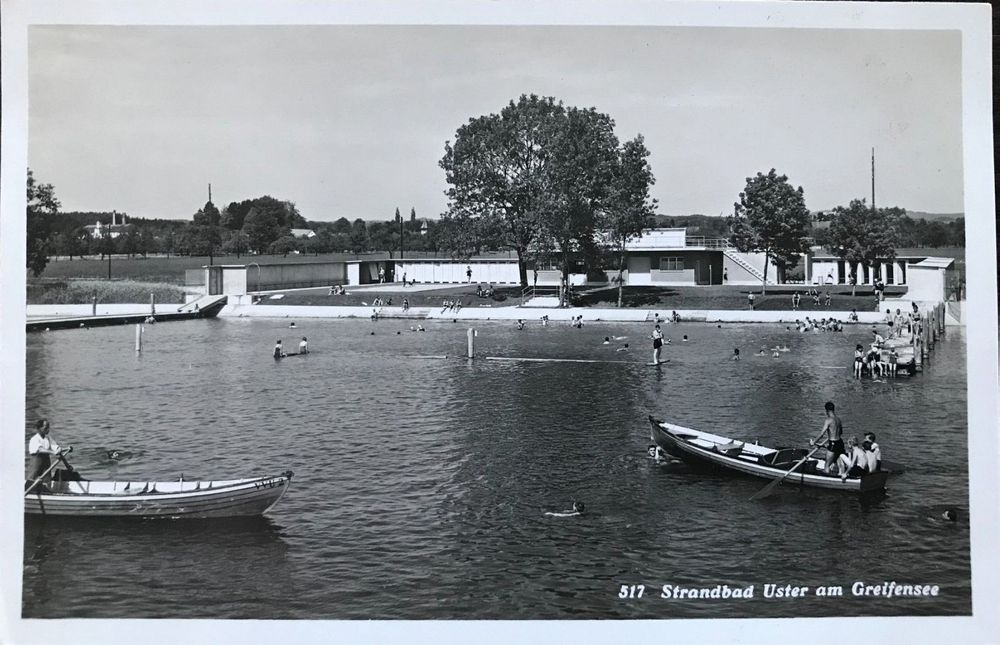Uster ZH Strandbad am Greifensee belebt ,ca.1940 (Gebraucht) in Solothurn für CHF 9 – mit ...