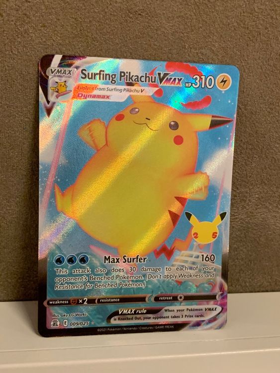 Surfing Pikachu VMAX ENG Celebrations Pokemon 009/025 | Kaufen auf Ricardo